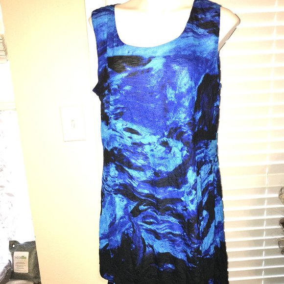 Mango Tango | Dresses | Mango Tango Sundress Royal Blue Swirl Large Nwt ...